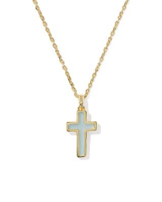Click here for Kendra Scott Cross Pendant Necklace in 14K Gold Pa... prices