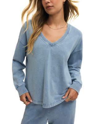 Click here for Z Supply Delphine Knit Denim Sweatshirt prices