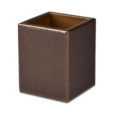 Click here for Mike and Ally Faux Shagreen Bronze Brush Holder prices