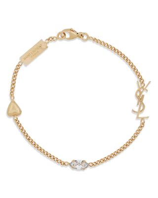 Click here for Saint Laurent Cassandre Heart Charm Bracelet prices
