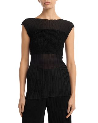 Click here for Pleats Please Issey Miyake Sheer Fuzzy Pleats Tank prices