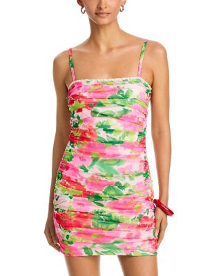 Click here for Aqua Floral Mesh Mini Dress - Exclusive prices