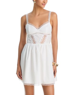 Click here for Aqua Crochet Inset Mini Dress - Exclusive prices