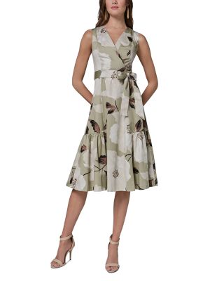 Click here for Donna Karan Faux Wrap Tiered Dress prices