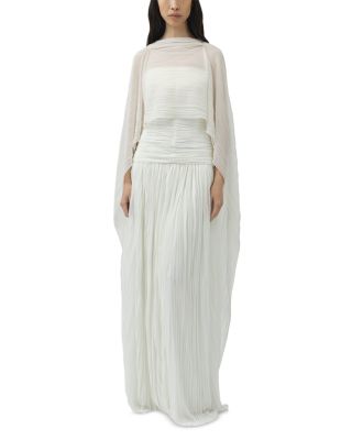 Click here for Simkhai Dani Crinkle Jersey Bustier Gown with Cape prices