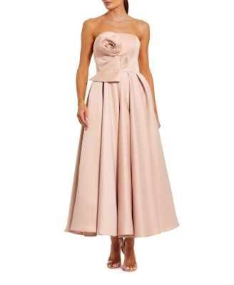 Click here for Mac Duggal Strapless Satin A Line Midi Dress with... prices