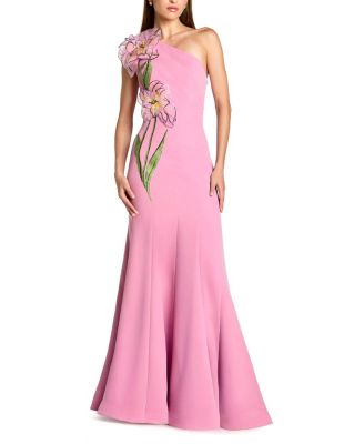Click here for Mac Duggal One Shoulder Floral Detail Crepe A Line... prices