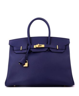 Click here for Pre-Owned HERMES Birkin 35 Handbag Blue Epsom with... prices