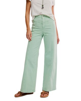 Click here for Free People Libre High Rise Wide Leg Jeans in Thym... prices