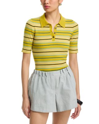 Click here for Zankov Short Sleeve Striped Polo Sweater prices