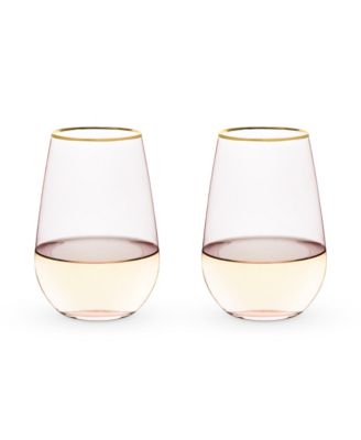 Click here for Twine Rose Crystal Stemless Wine Glasses  Set of 2 prices