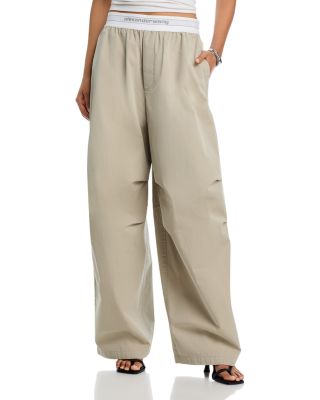 Click here for alexanderwang Mid Rise Logo Waistband Pants prices