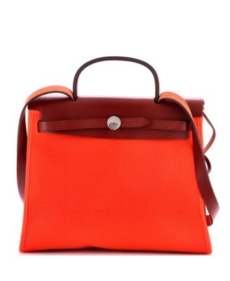 Click here for Pre-Owned HERMES 31 Herbag Zip Leather and Toile prices