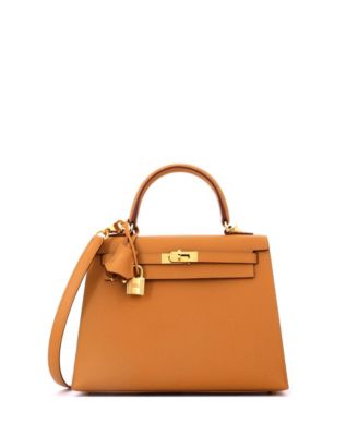 Click here for Pre-Owned HERMES Kelly 25 Handbag Brown Epsom with... prices