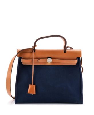 Click here for Pre-Owned HERMES 31 Herbag Zip Leather and Toile prices