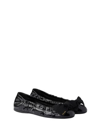 Click here for Prada Womens Patent Leather Ballerinas with Bow prices