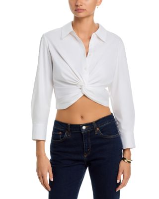 Click here for Alice and Olivia Phebe Twist Front Shirt prices