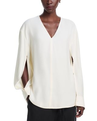 Click here for Toteme V Neck Twill Blouse prices
