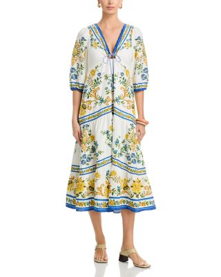 Click here for Farm Rio Emily Trapeze Dress prices