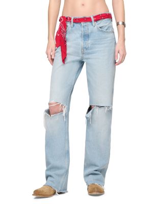 Click here for Re/Done 90s High Rise Loose Distress Jeans in Silv... prices