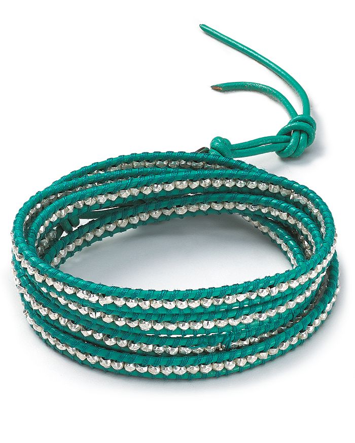 Chan Luu Five Wrap Aqua Leather Beaded Bracelet | Bloomingdale's