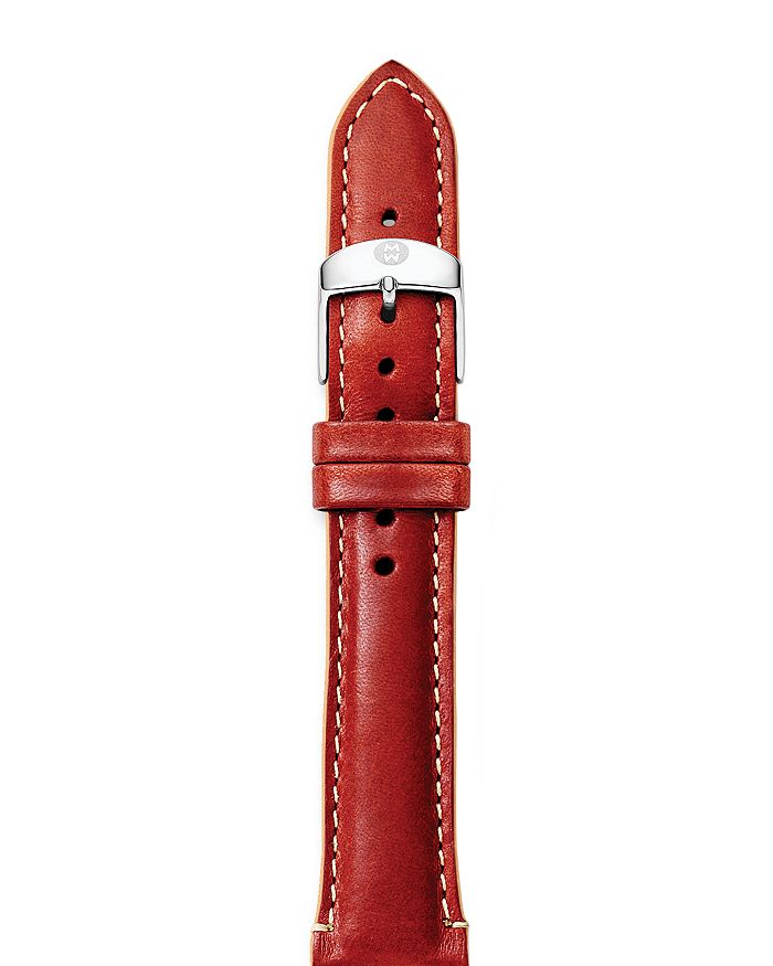 MICHELE Red Leather Watch Strap, 18mm | Bloomingdale's