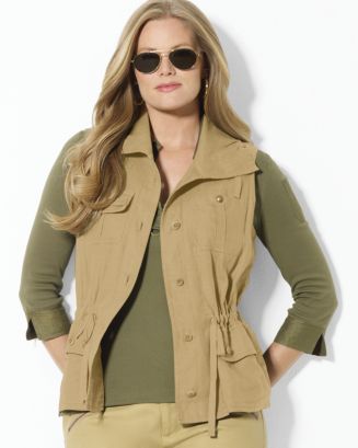 Ralph Lauren Plus Drawcord Linen Vest | Bloomingdale's