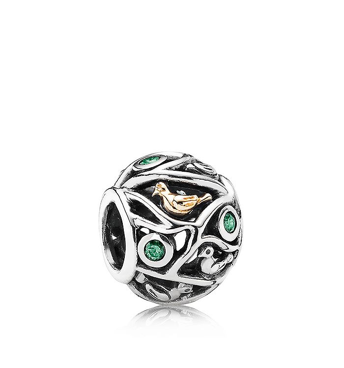 Pandora Charm - Sterling Silver, 14K Gold & Cubic Zirconia Birds of a ...
