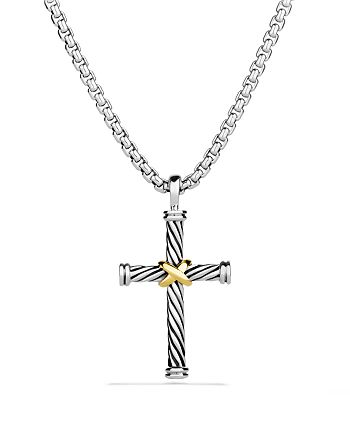 David Yurman X Cross with Gold on Chain, 20" | Bloomingdale's