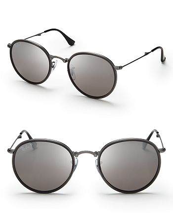 Ray-Ban Unisex Polarized Foldable Round Sunglasses | Bloomingdale's