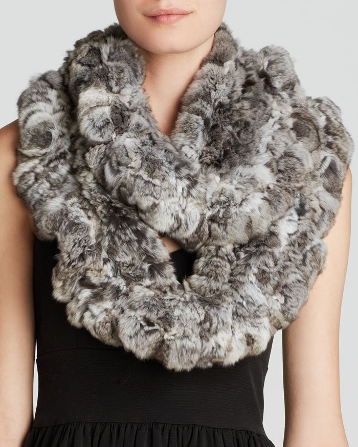 Maximilian Furs Maximilian Knitted Chinchilla Infinity Scarf ...