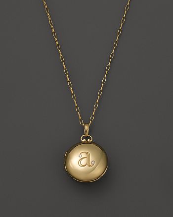Monica Rich Kosann 18K Yellow Gold Petite Diamond Initial Locket ...
