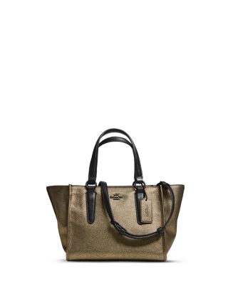 COACH Crosby Mini Carryall in Metallic Leather | Bloomingdale's