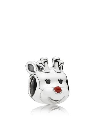 Pandora Charm - Sterling Silver & Enamel Red-Nosed Reindeer, Moments ...