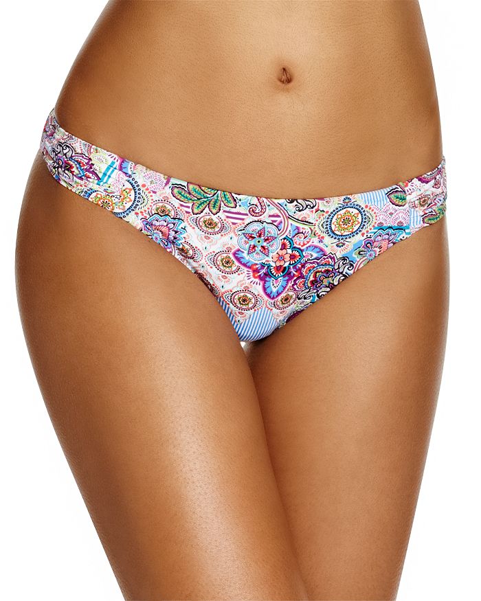 Profile Blush By Gottex Avante Garden Ruched Tab Hipster Bikini Bottom