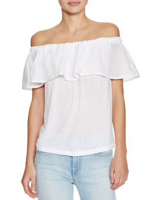 FRENCH CONNECTION Polly Plains Off-the-Shoulder Top | Bloomingdale's
