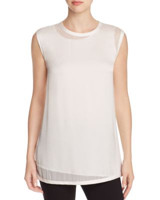 DKNY Stretch Silk Sheer Panel Top | Bloomingdale's