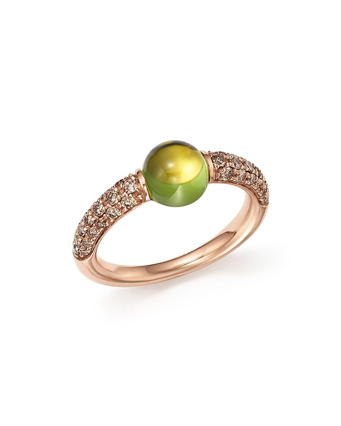 Pomellato M'Ama Non M'Ama Ring with Peridot and Brown Diamonds in 18K ...