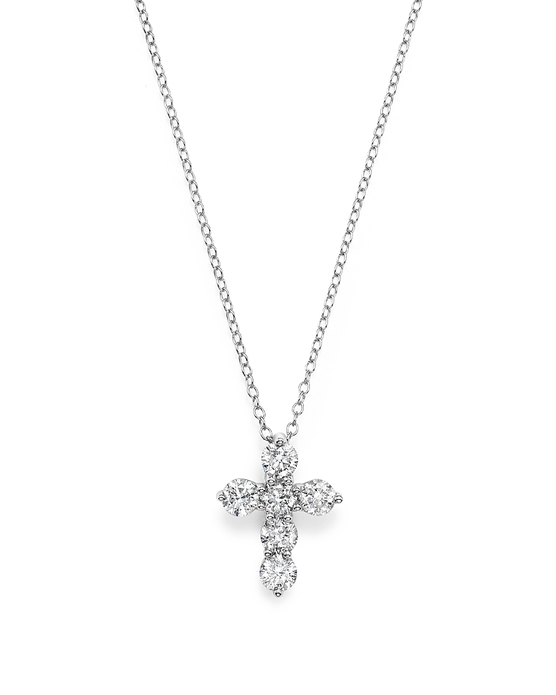 Click here for Diamond Cross Pendant Necklace in 14K White Gold... prices