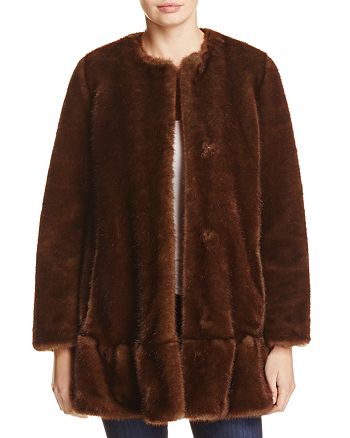 kate spade new york Faux Mink Fur Coat | Bloomingdale's