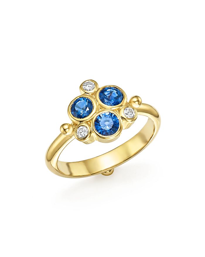 Temple St. Clair 18K Yellow Gold Sapphire and Diamond Trio Ring ...