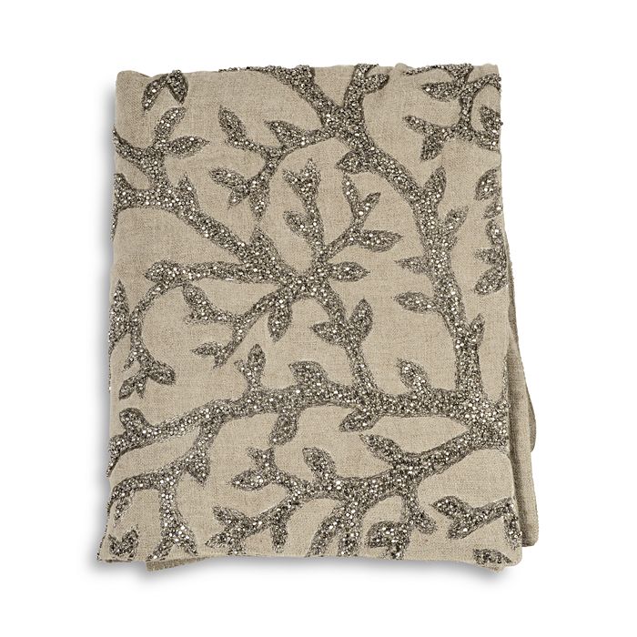 Michael Aram Tree of Life Beaded Linen Throw | Bloomingdale's