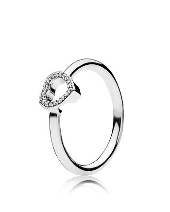 Pandora Ring - Sterling Silver & Cubic Zirconia Puzzle Heart Frame ...