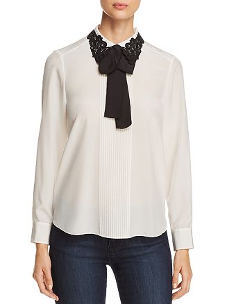 kate spade new york Embellished Silk Blouse | Bloomingdale's