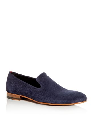 HUGO Boss Men's Cordoba Embossed Suede Smoking Slippers | Bloomingdale's