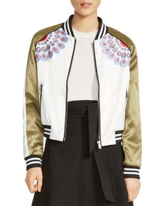Maje Bamby Satin Bomber Jacket | Bloomingdale's