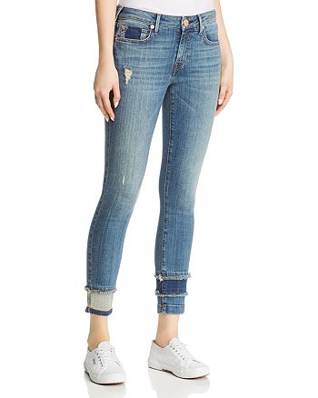True Religion Jennie Curvy Skinny Shadow Hem Jeans in Broadband Blues ...
