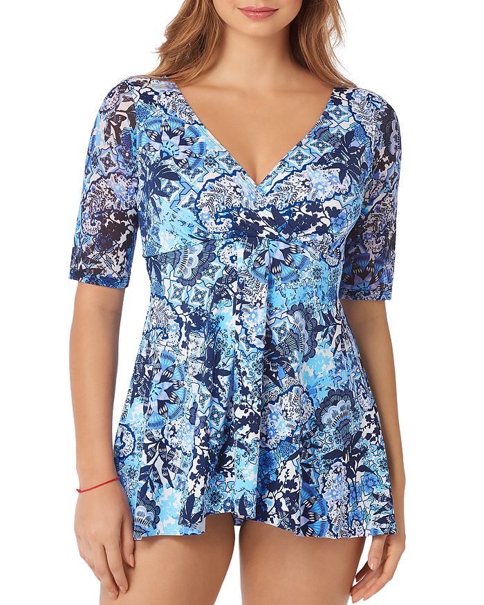 Shape Solver Zen Garden Flyaway Swim Dress | Bloomingdale's