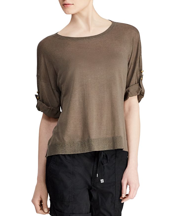 Ralph Lauren Roll-Tab Sleeve Top | Bloomingdale's