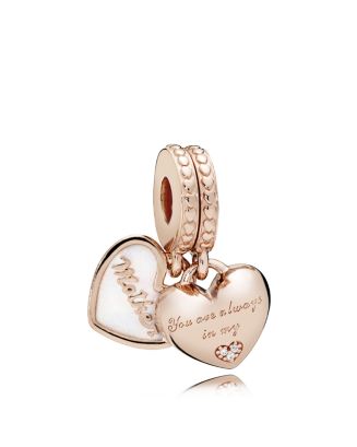 Pandora Rose Gold-Tone Sterling Silver Mother & Daughter Hearts Drop ...